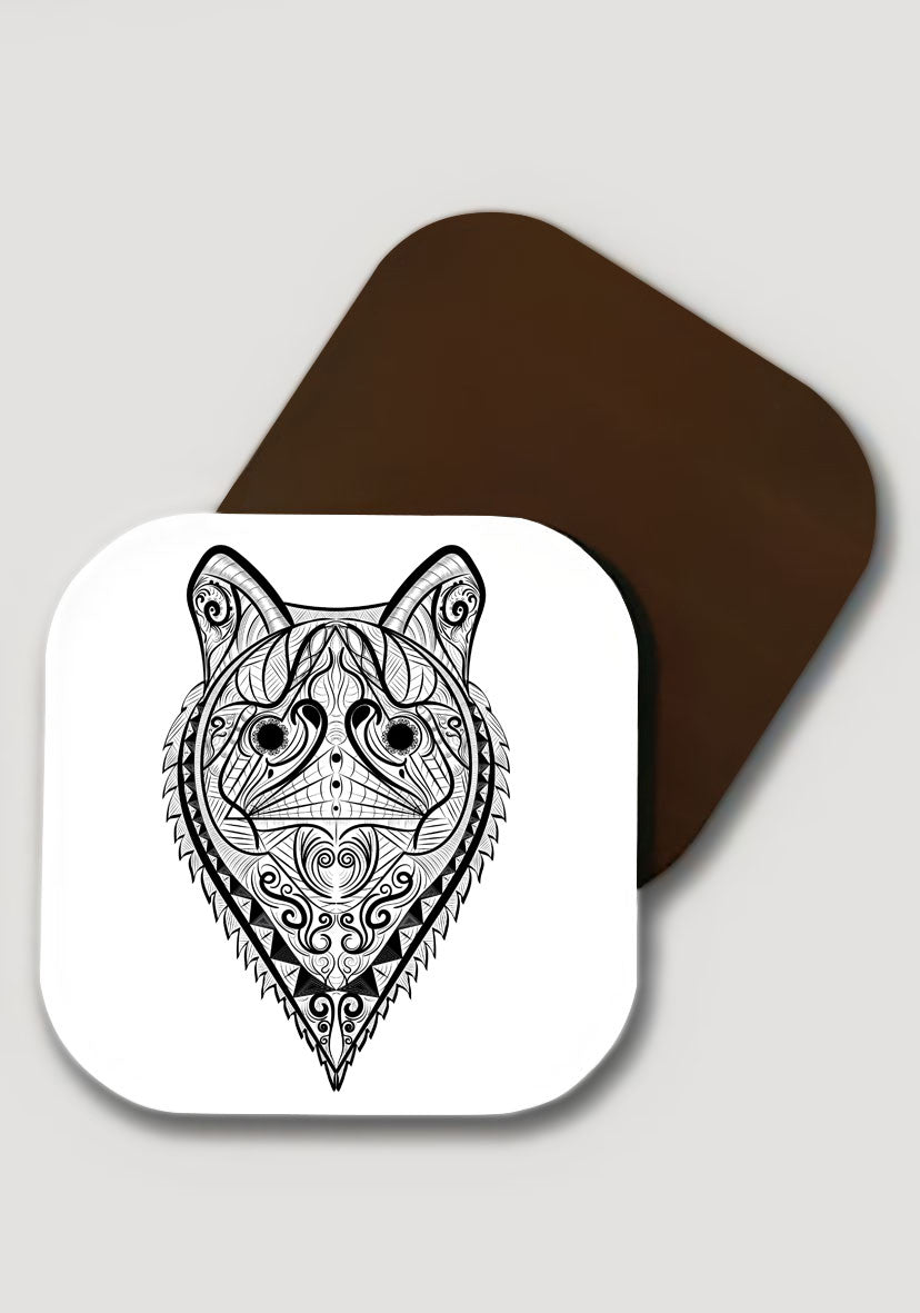 Ornate Wolf coaster | basmatik.com