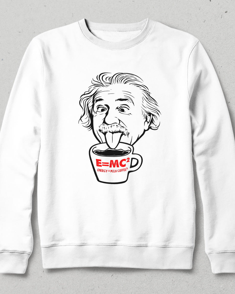 einstein coffee white sweatshirt | basmatik.com
